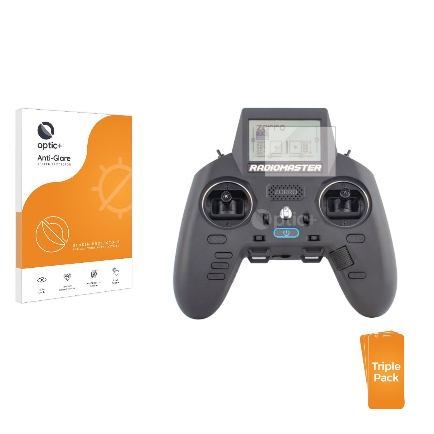 3pk Optic+ Anti-Glare Screen Protectors for Radiomaster Zorro ...