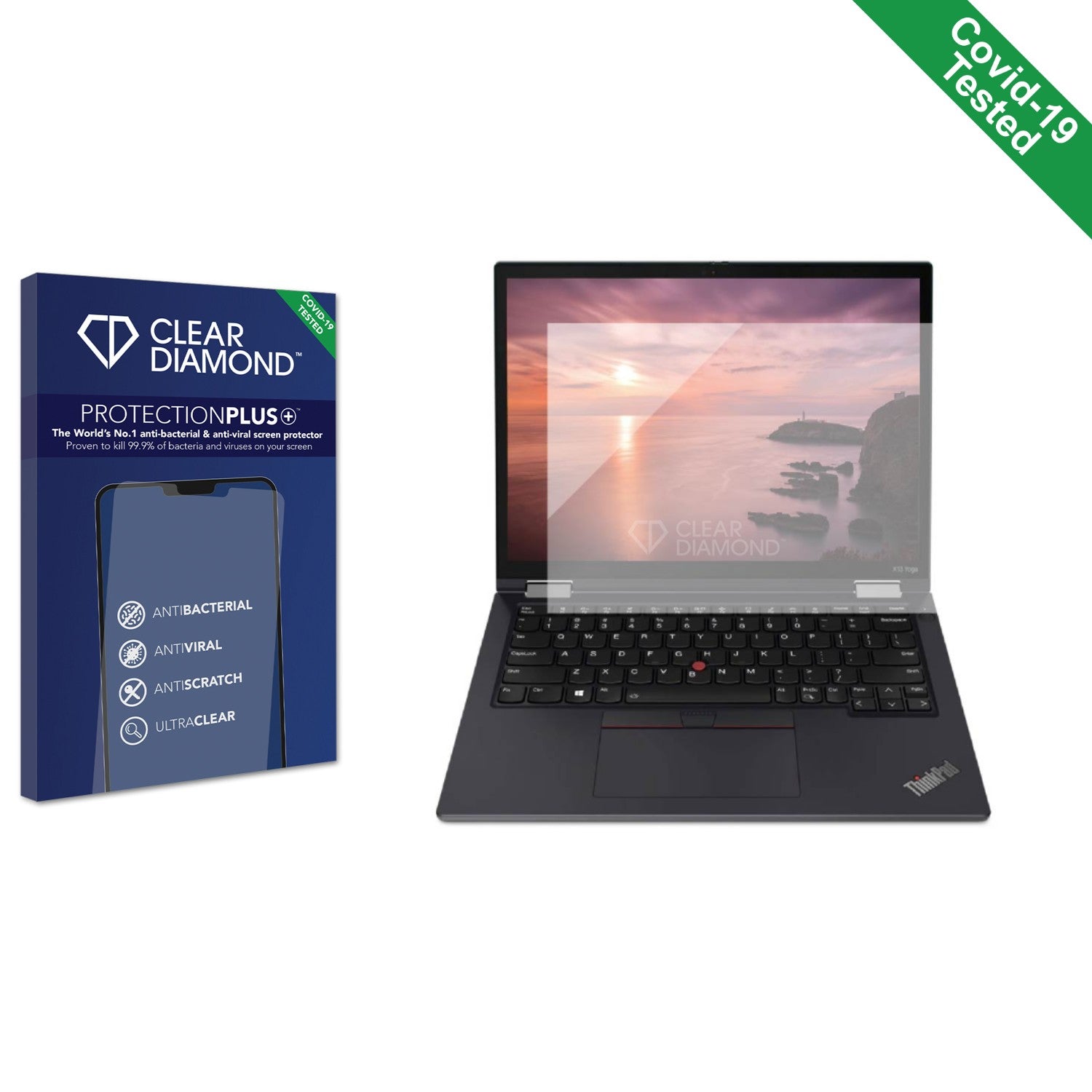Clear Diamond Anti-viral Screen Protector for Lenovo ThinkPad X13 Gen 4 ...