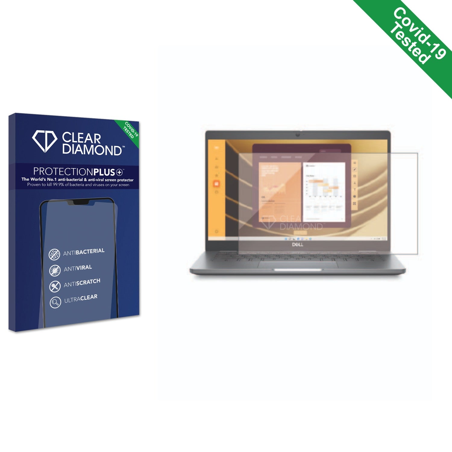 Clear Diamond Anti-viral Screen Protector for Dell Latitude 5350 Laptop ...