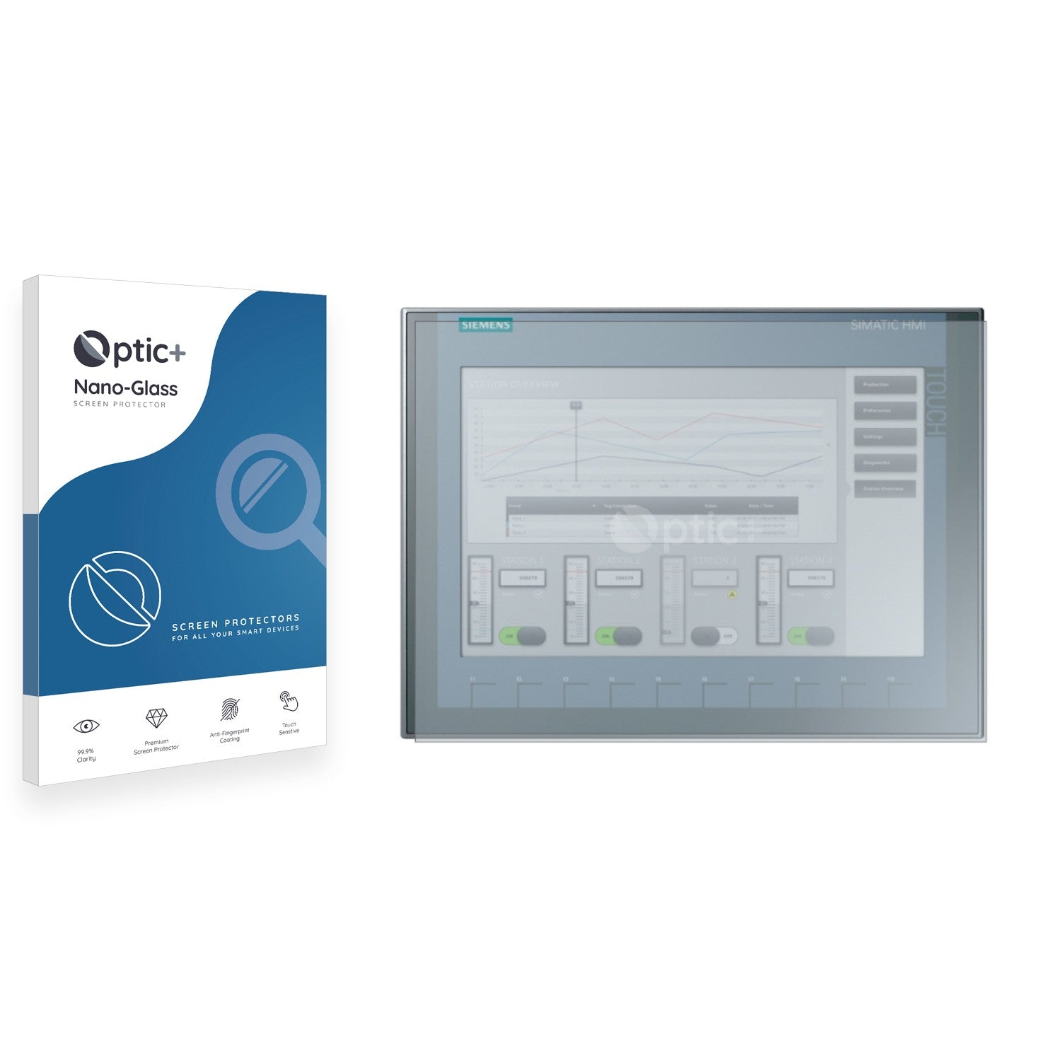 Optic+ Nano Glass Screen Protector for Siemens Simatic HMI KTP 1200 ...
