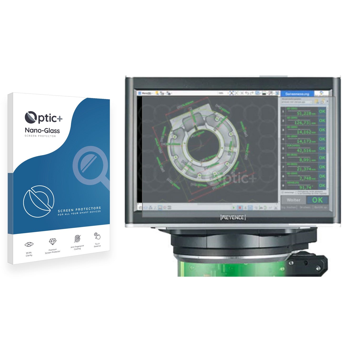 Optic+ Nano Glass Screen Protector for Keyence IM-8030 Display ...