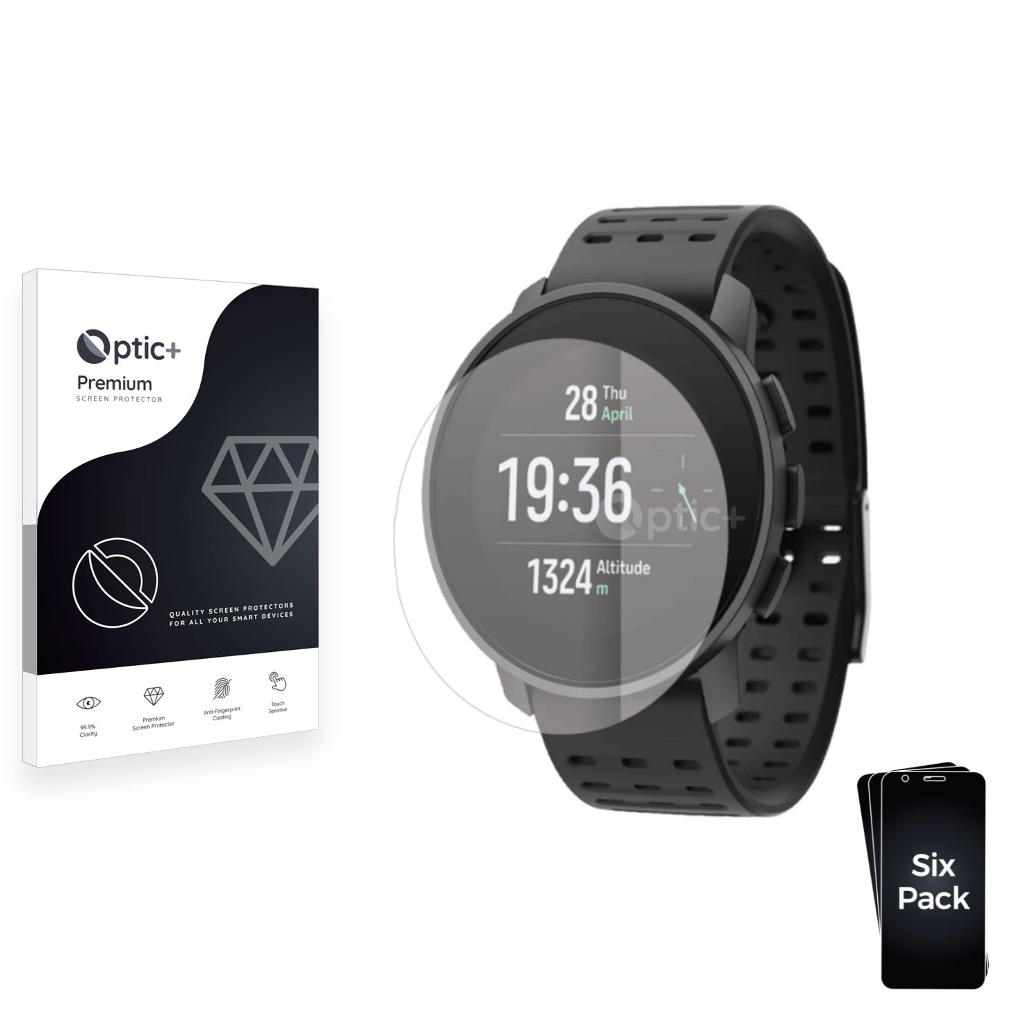 6pk Optic+ Premium Film Screen Protectors for Suunto 9 Peak Pro ...