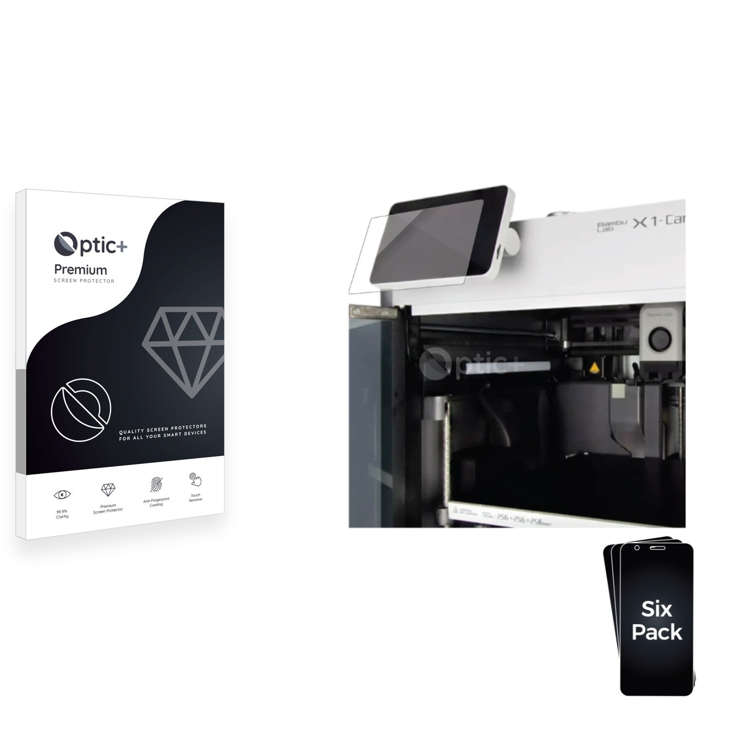 6pk Optic+ Premium Film Screen Protectors for Bambu Lab X1-Carbon 3D ...
